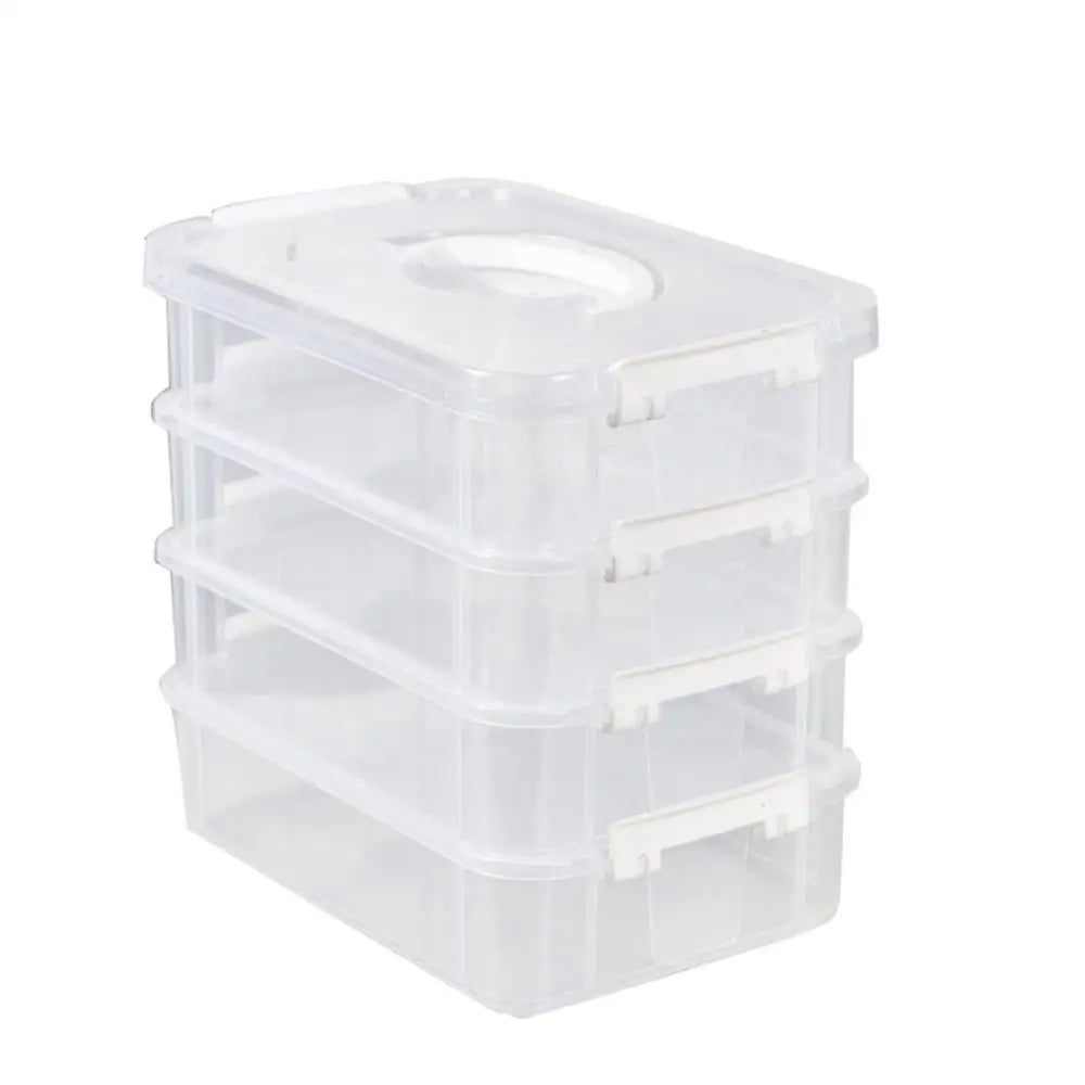 Extra Large 4-Tier Organizer Stackable Storage Box With Lid Clear ...