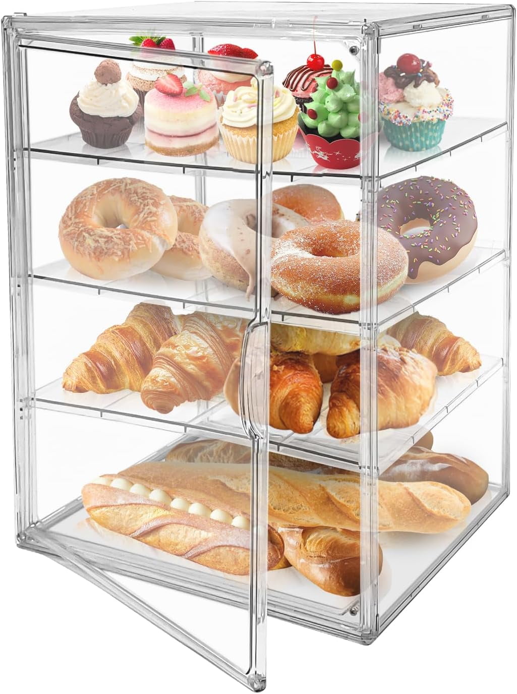 Extra Large 4 Tiers Clear Bread Box for Kitchen Counter, Acrylic Bread ...
