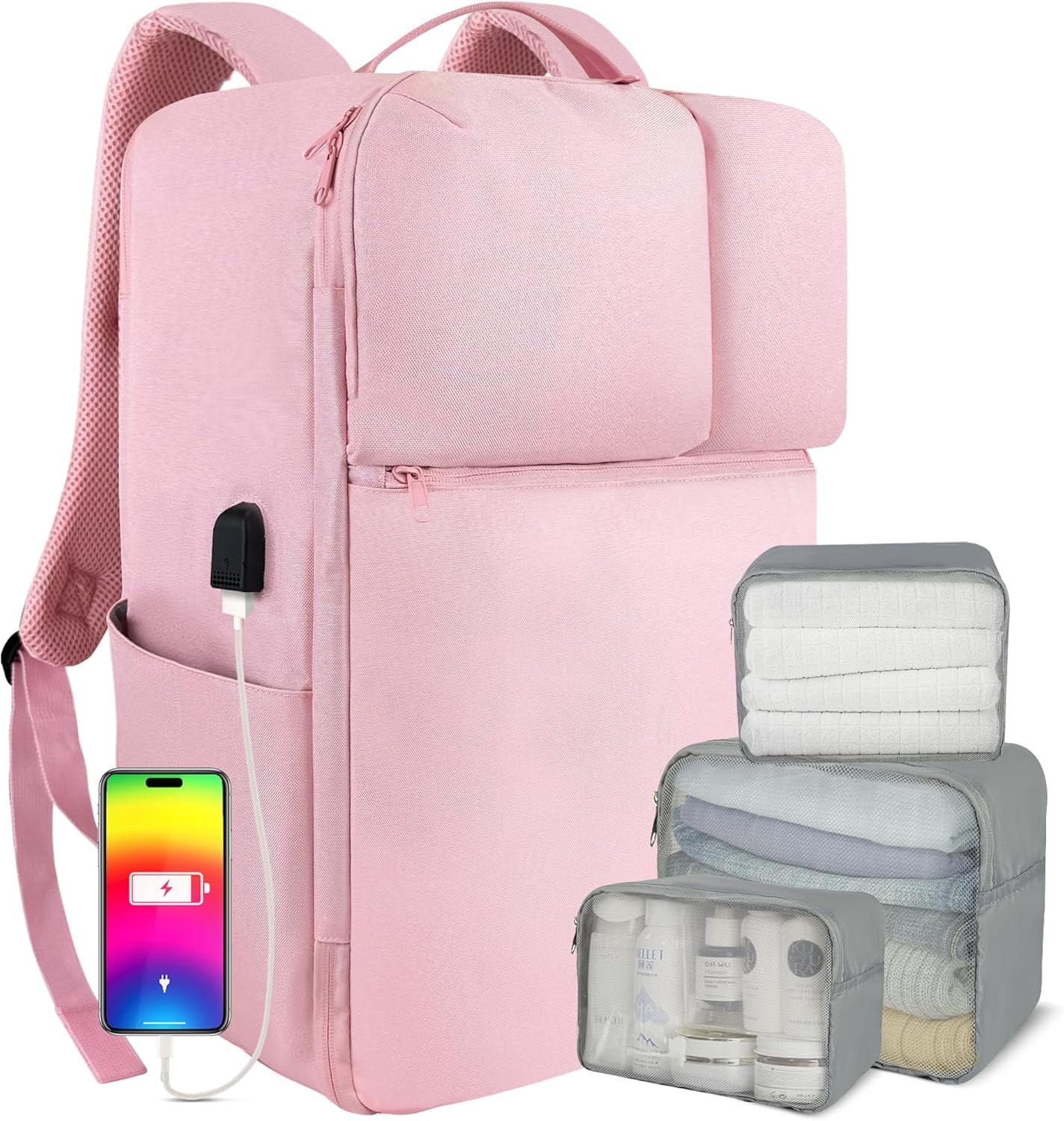 Extra Large 50L Travel Laptop Backpack with USB Charging Port, College ...