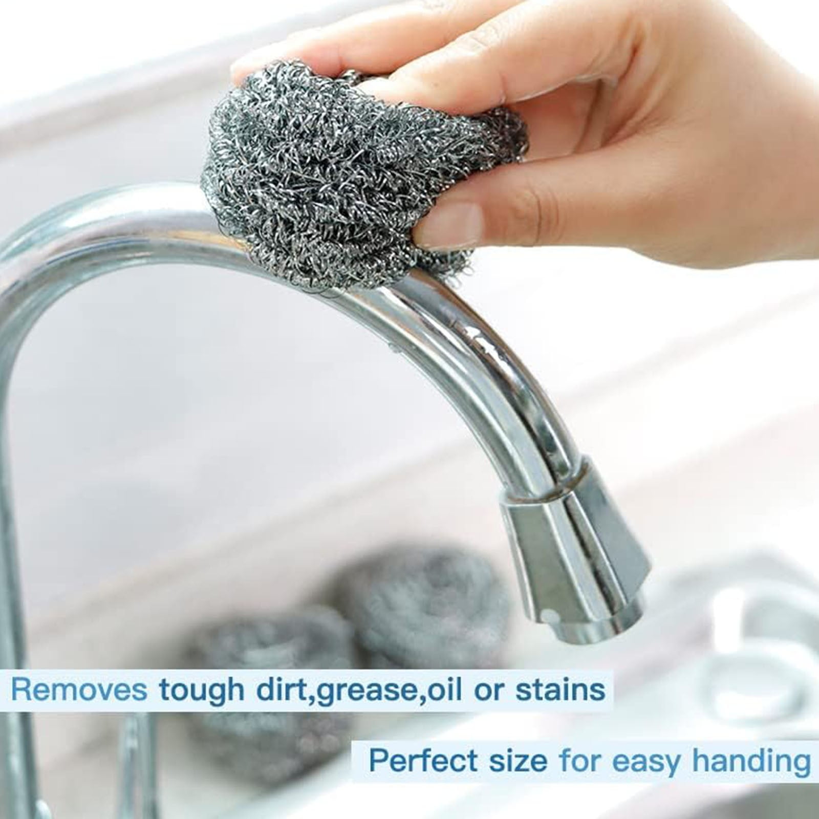 Extra-Large 50g Stainless Steel Sponges – Heavy-Duty Scrubbers for ...