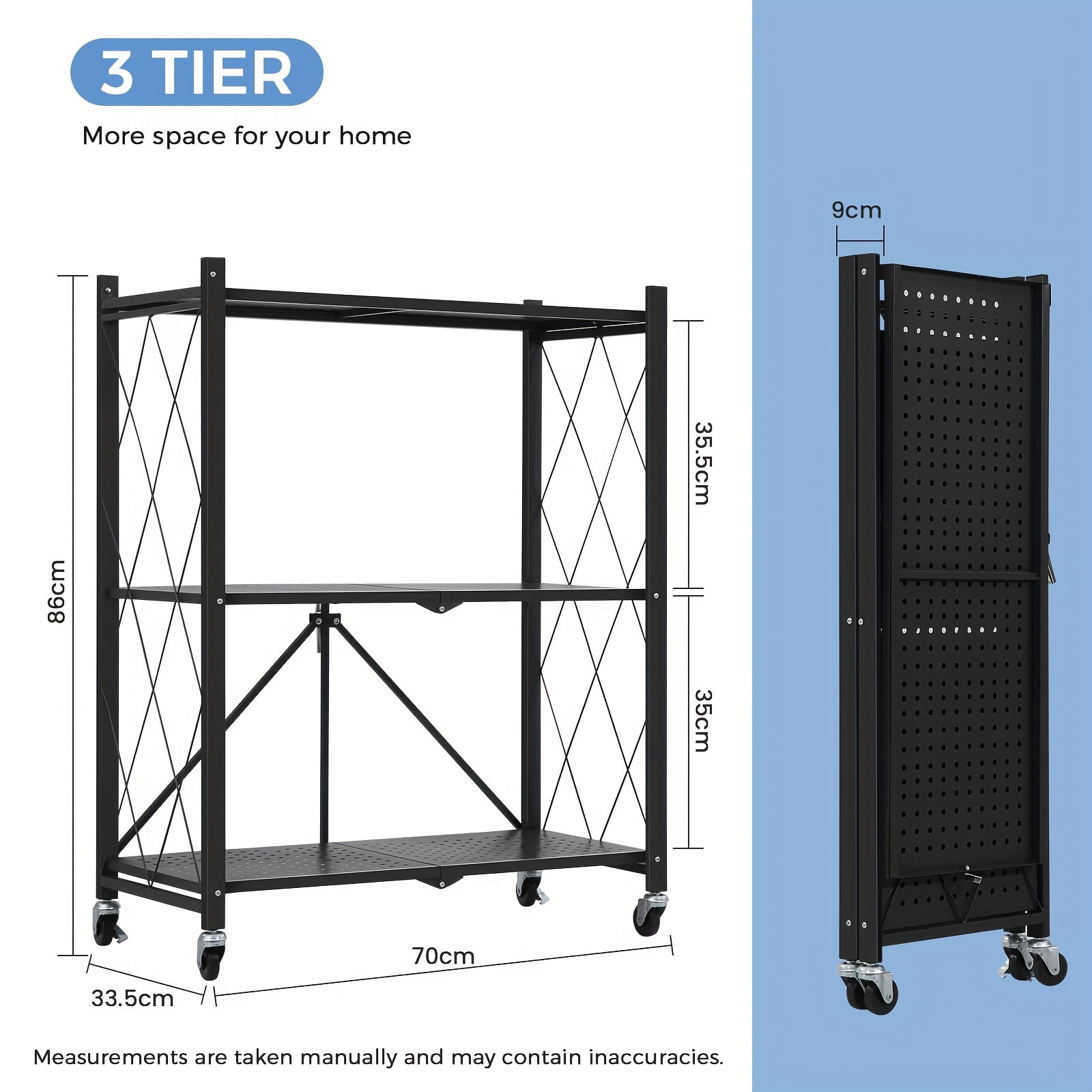 Extra Large 550 LB Storage Shelves, Heavy Duty Folding Metal Rack, Tool ...