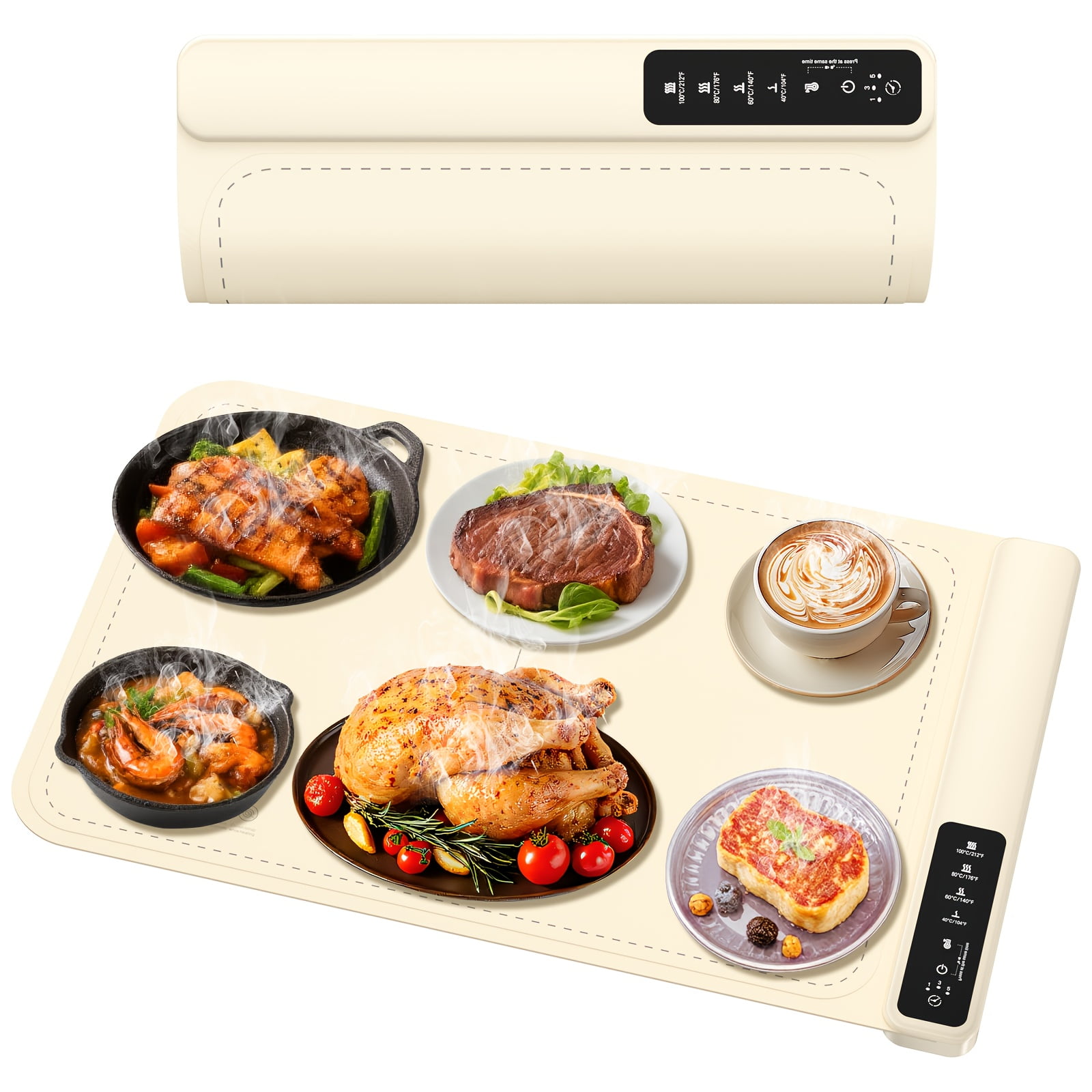 Extra Large 580W Food Warming Mat - 6 Temp Levels & Timer for Buffets ...