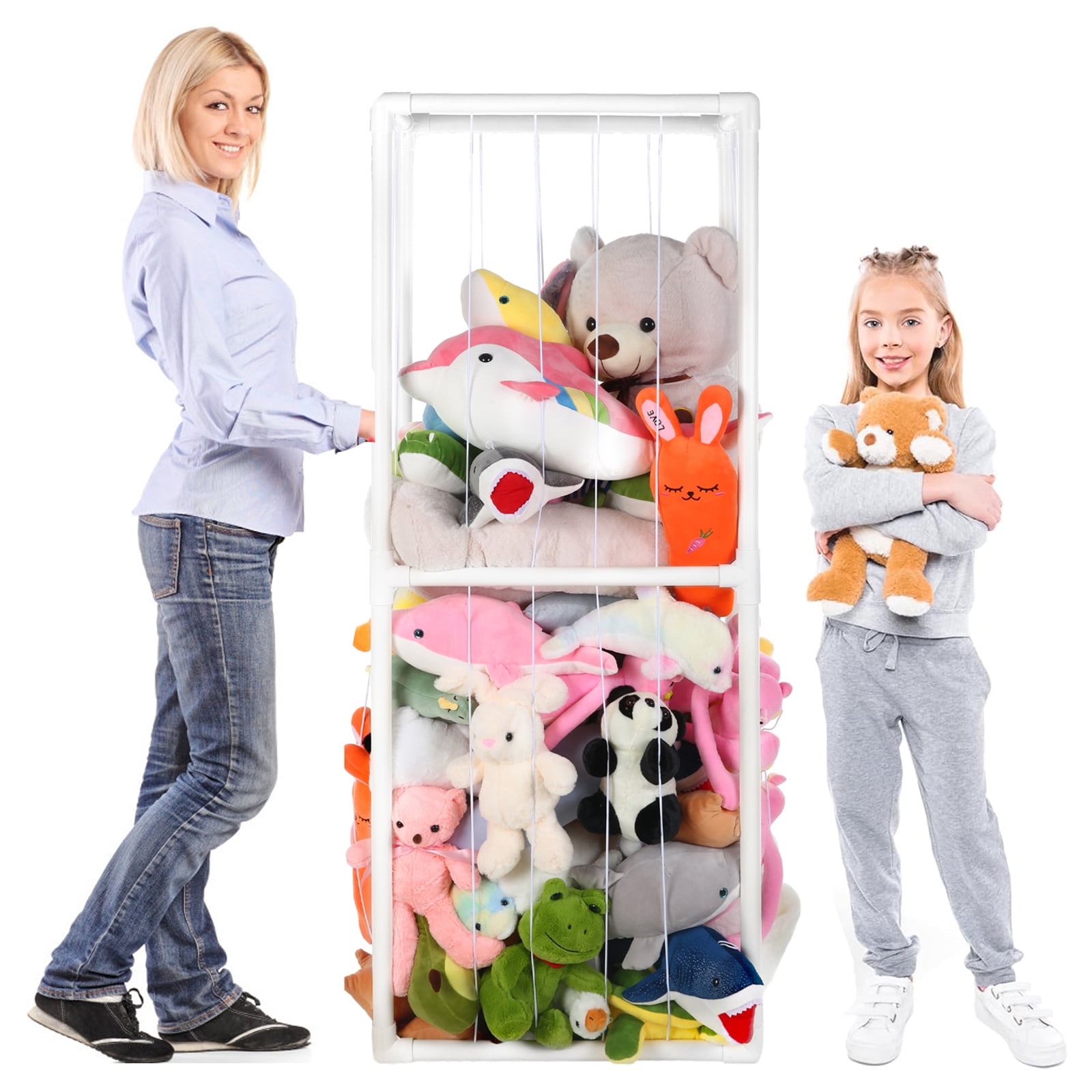 Extra Large 64 inch Stuffed Animals Storage Bin, Plush Toy Organizer ...
