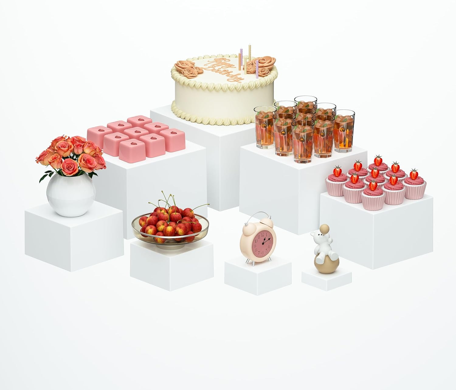 Extra Large 8 White Acrylic Boxes for Display as Buffet Risers and ...