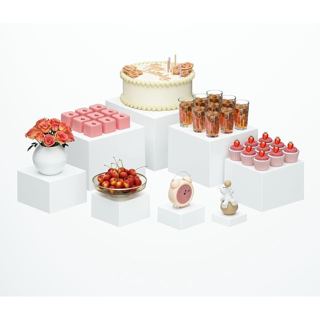 Extra Large 8 White Acrylic Boxes for Display as Buffet Risers and ...