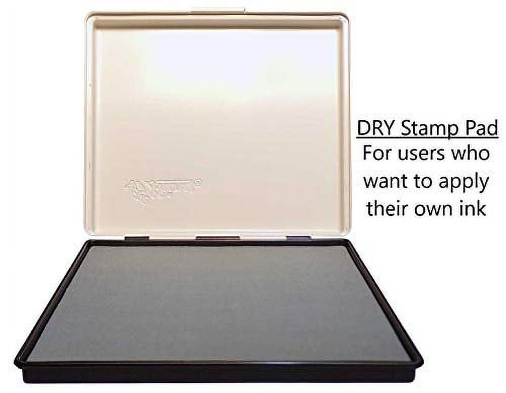 Extra Large 8" x 12" Industrial Rubber Stamp Ink Pad in Metal Case, Dry ...