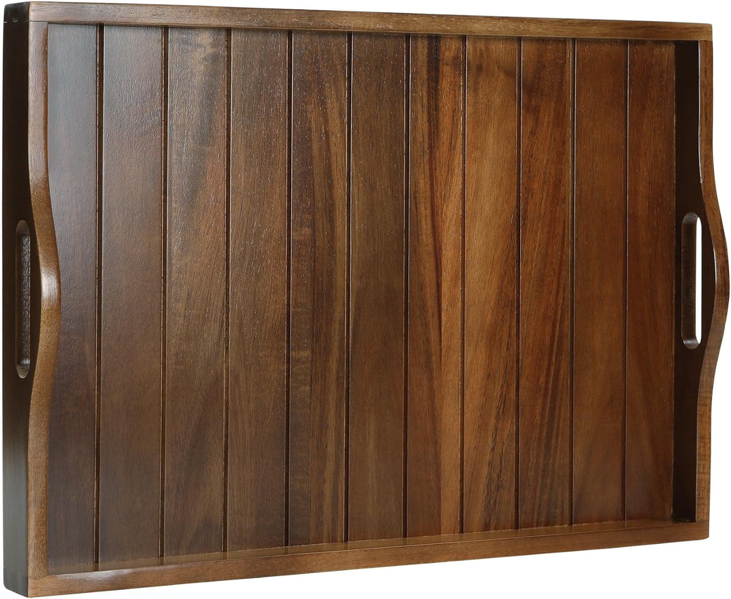 Extra Large Acacia Wooden Serving Tray with Handles 20 X 14 Inch for ...