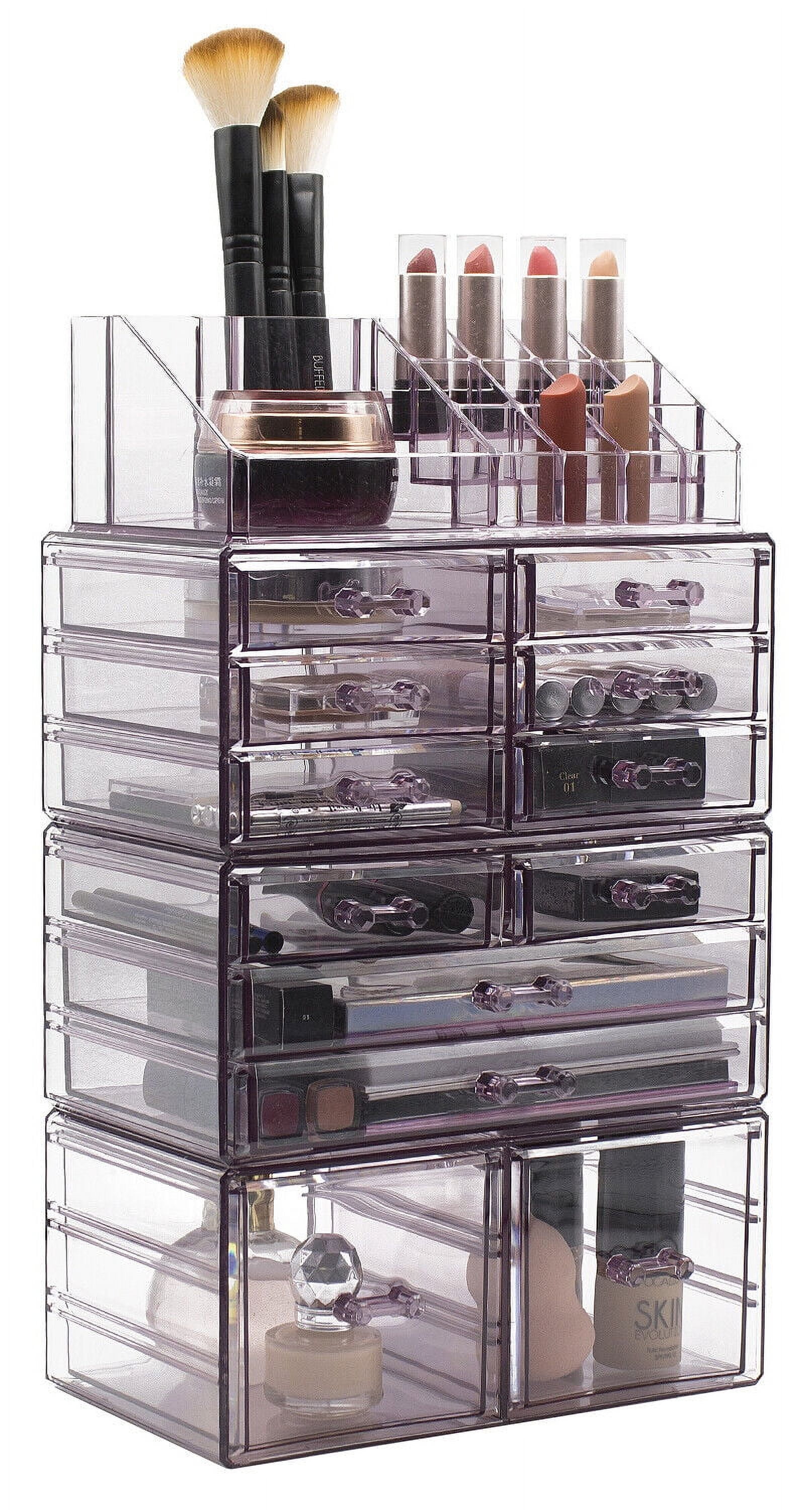 Extra Large Acrylic Makeup Organizer - 12 Drawers & 16 Comportments ...