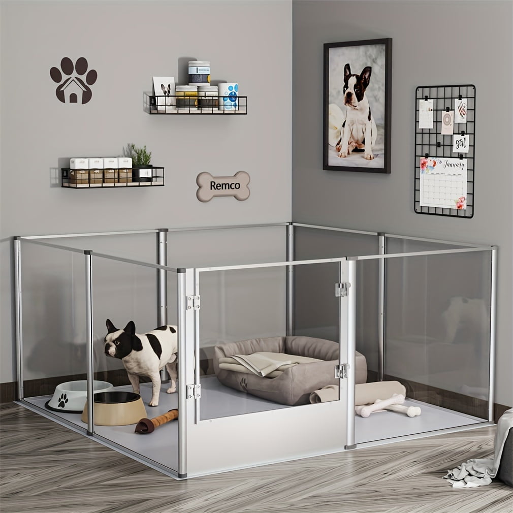 Extra Large Acrylic Pet Playpen - Indoor Dog Crate Kennel with ...