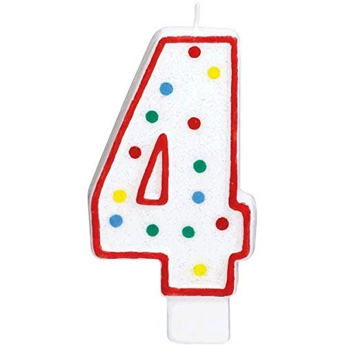 Extra Large Amscan Birthday Party Perfect Candle #4 4 5 Inches Wax 4Th ...