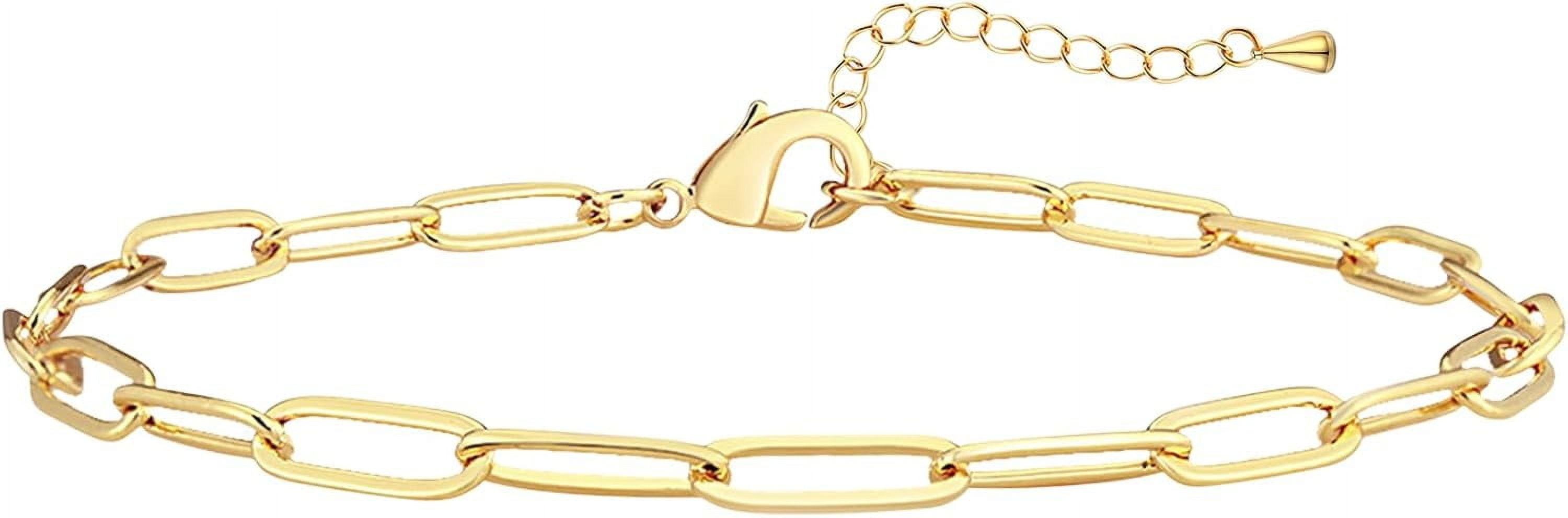 Extra Large Anklets For Women Large Ankle, 14K Real Gold Dainty Anklets ...