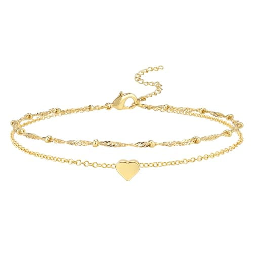 Extra Large Anklets for Women Large Ankle, 14k Real Gold Plated ...