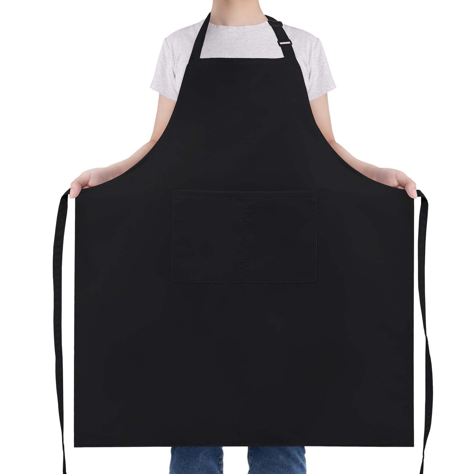 Extra Large Aprons for Men, Adjustable Black Chef Apron for Men Kitchen ...