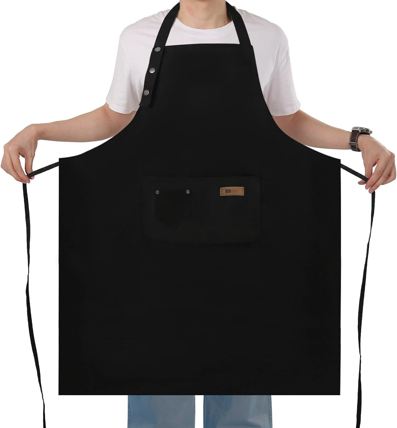 Extra Large Aprons for Men Adjustable Button Apron with Pockets Chef ...