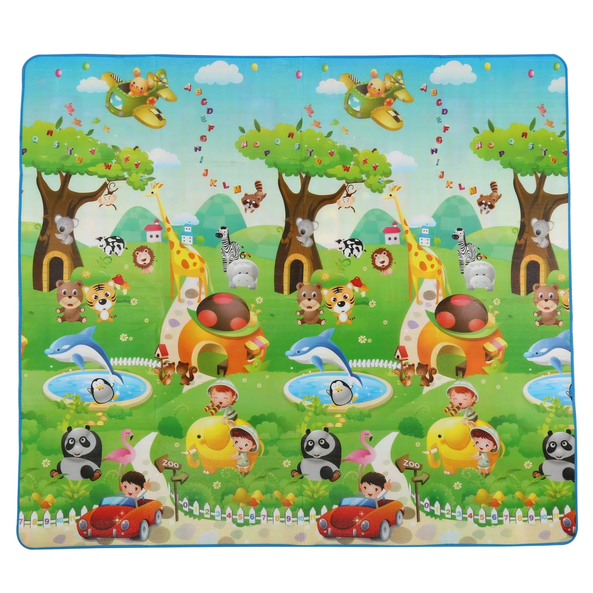 Extra Large Cushioned Play Floor Mat, Jumbo Padded Soft Kids Folding ...