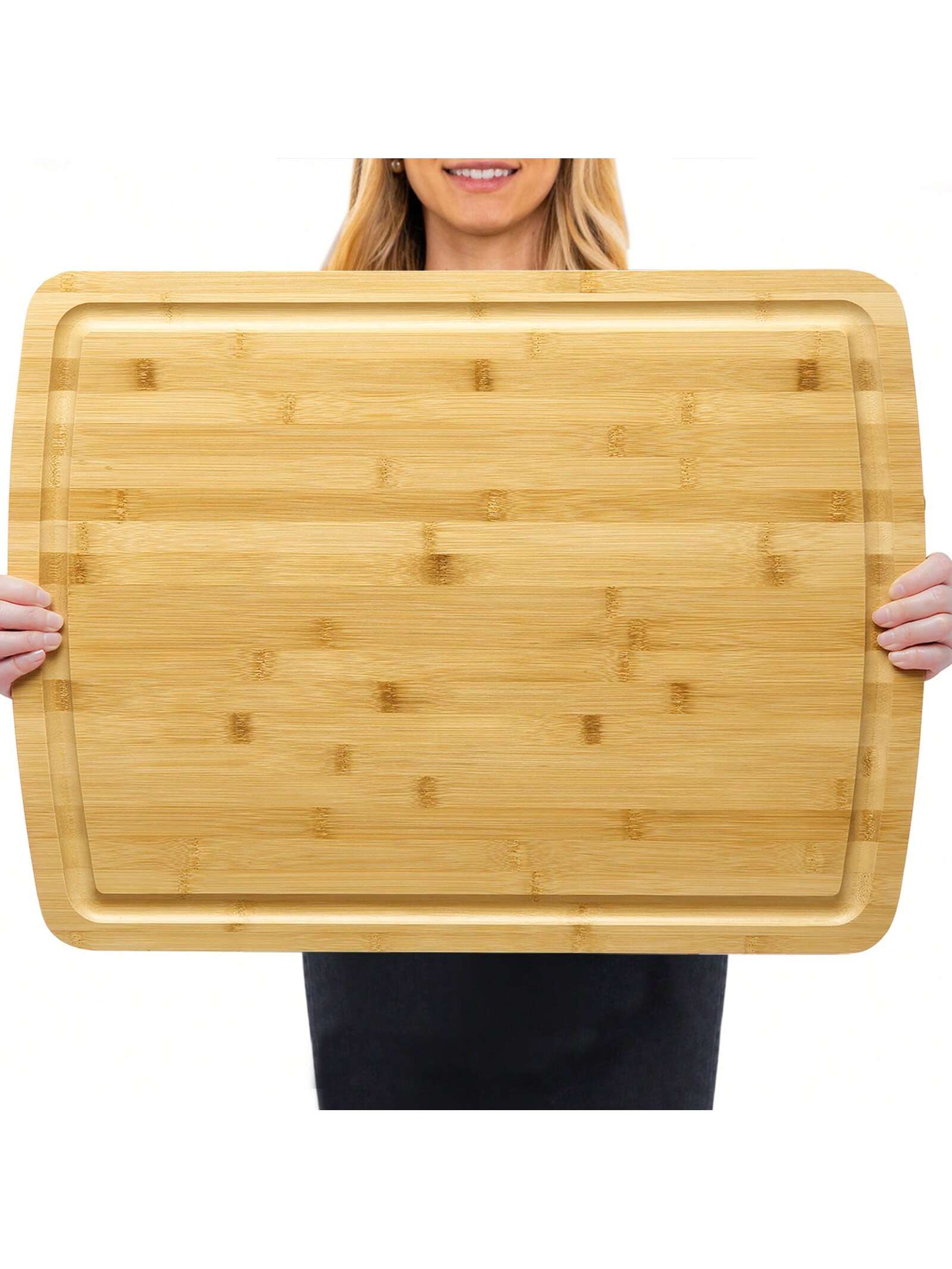"Extra Large Bamboo Cutting Board - Heavy Duty Wooden Chopping Block ...