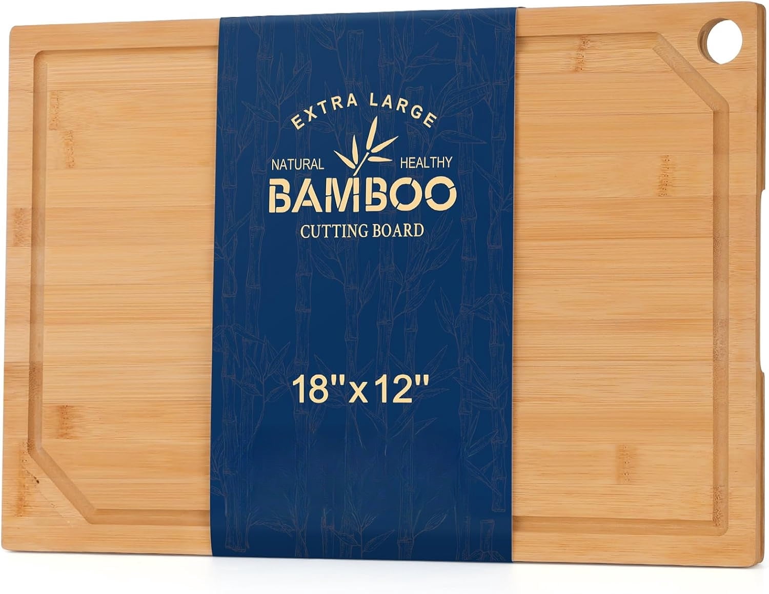Extra Large Bamboo Cutting Board for Kitchen, Heavy Duty Wood Cutting ...
