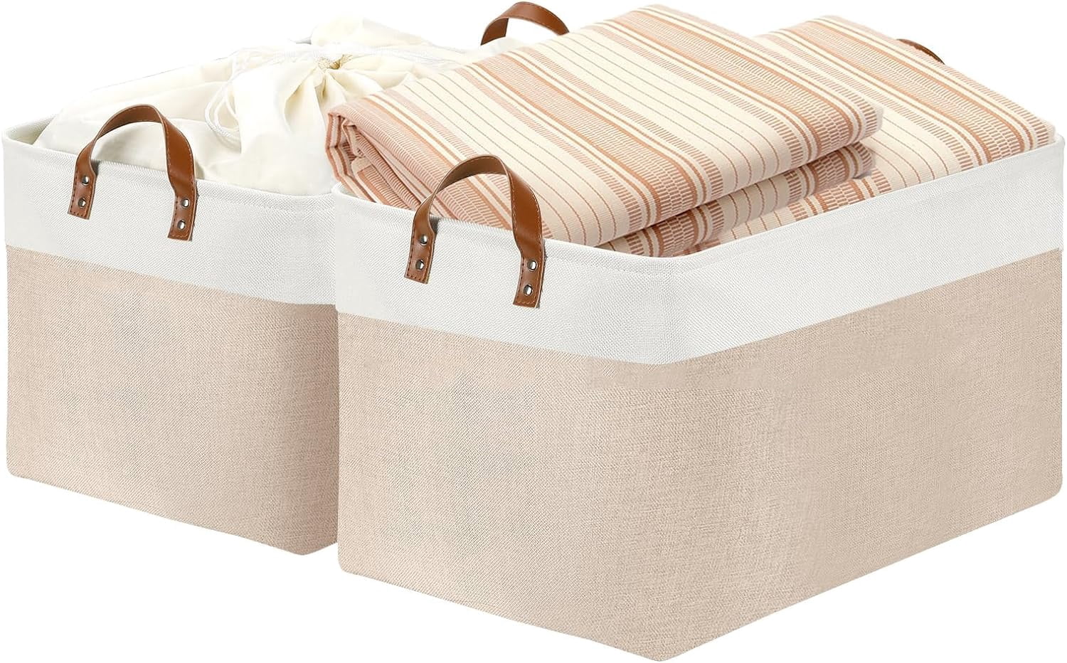 Extra Large Baskets for Organizing, 22" X 15" X 13" Rectangle Fabric ...