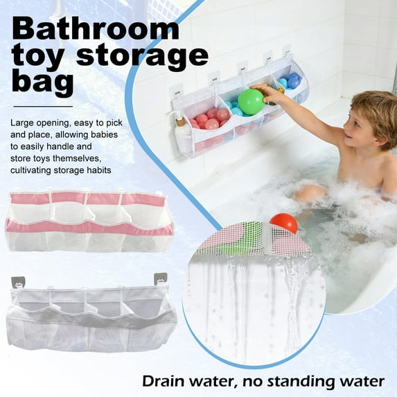 Extra Large Bath Toy Storage Organizer – 4 Compartments & Multiple ...