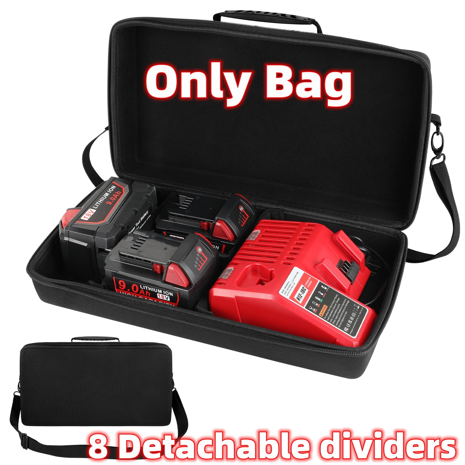 Extra Large Battery Holder Storage Case Organizer for Milwaukee M18 ...