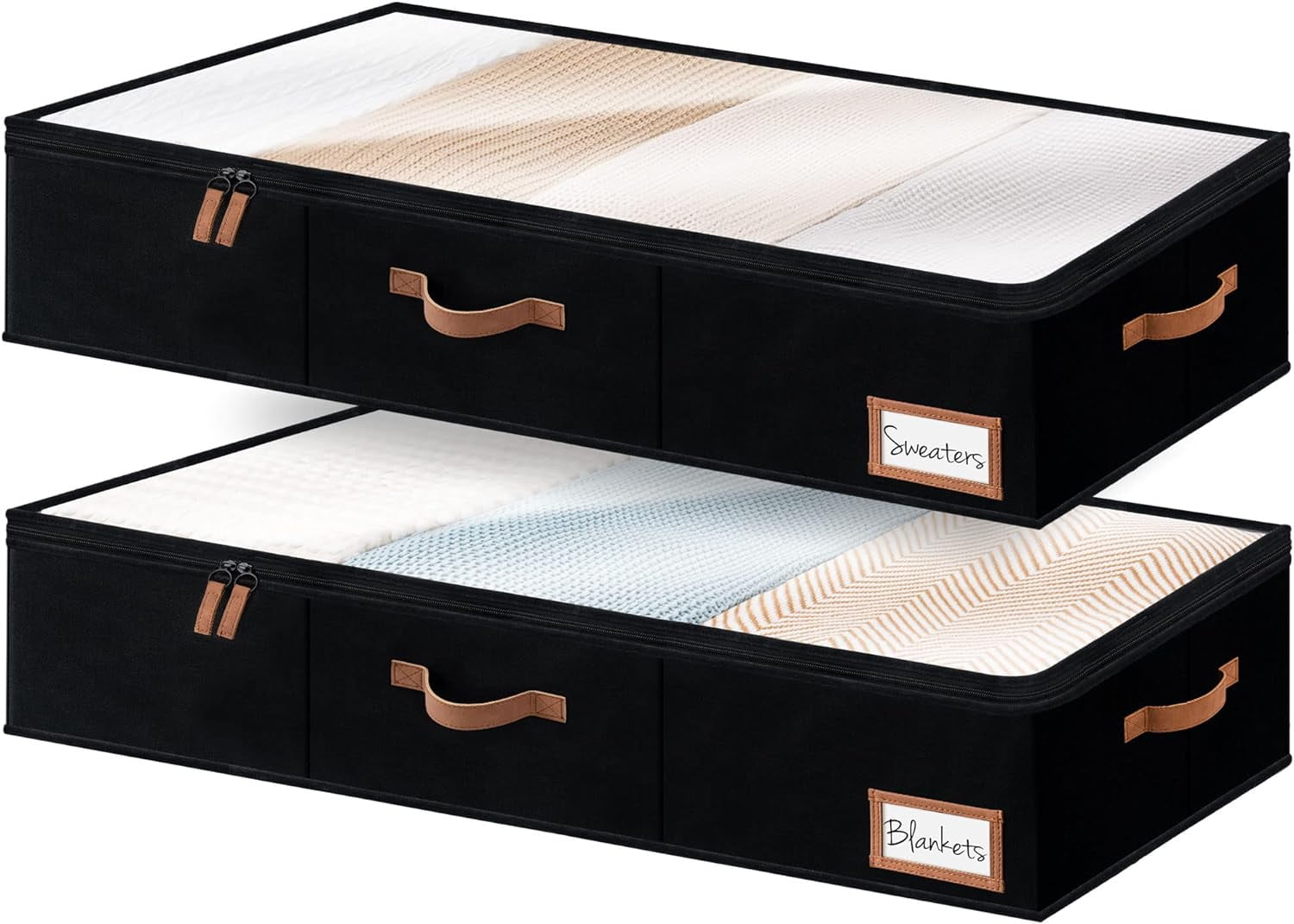 Extra Large Under Bed Storage Containers with Handles and Label Holder ...