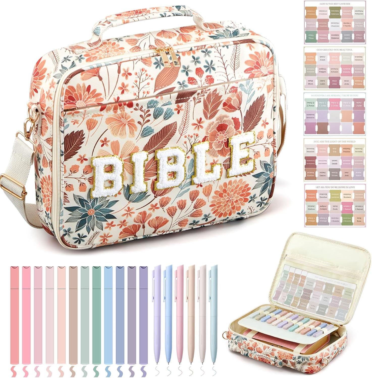 Extra Large Bible Cover Case – 12.8 x 10.5" Chenille Letter PU Leather ...