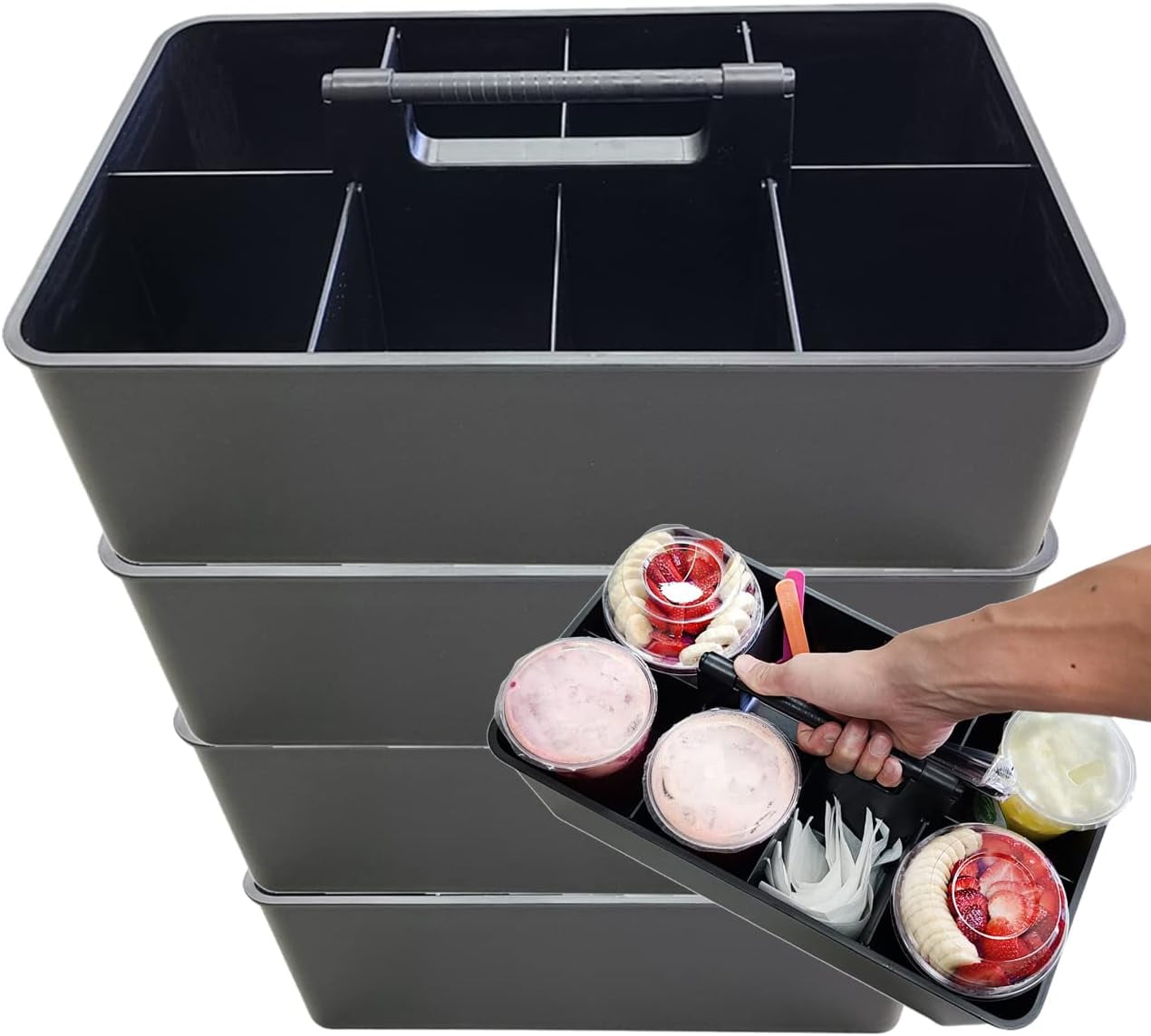 -Extra Large Big Portable Carry Caddy, DIY Dividers, 8 Compartments ...