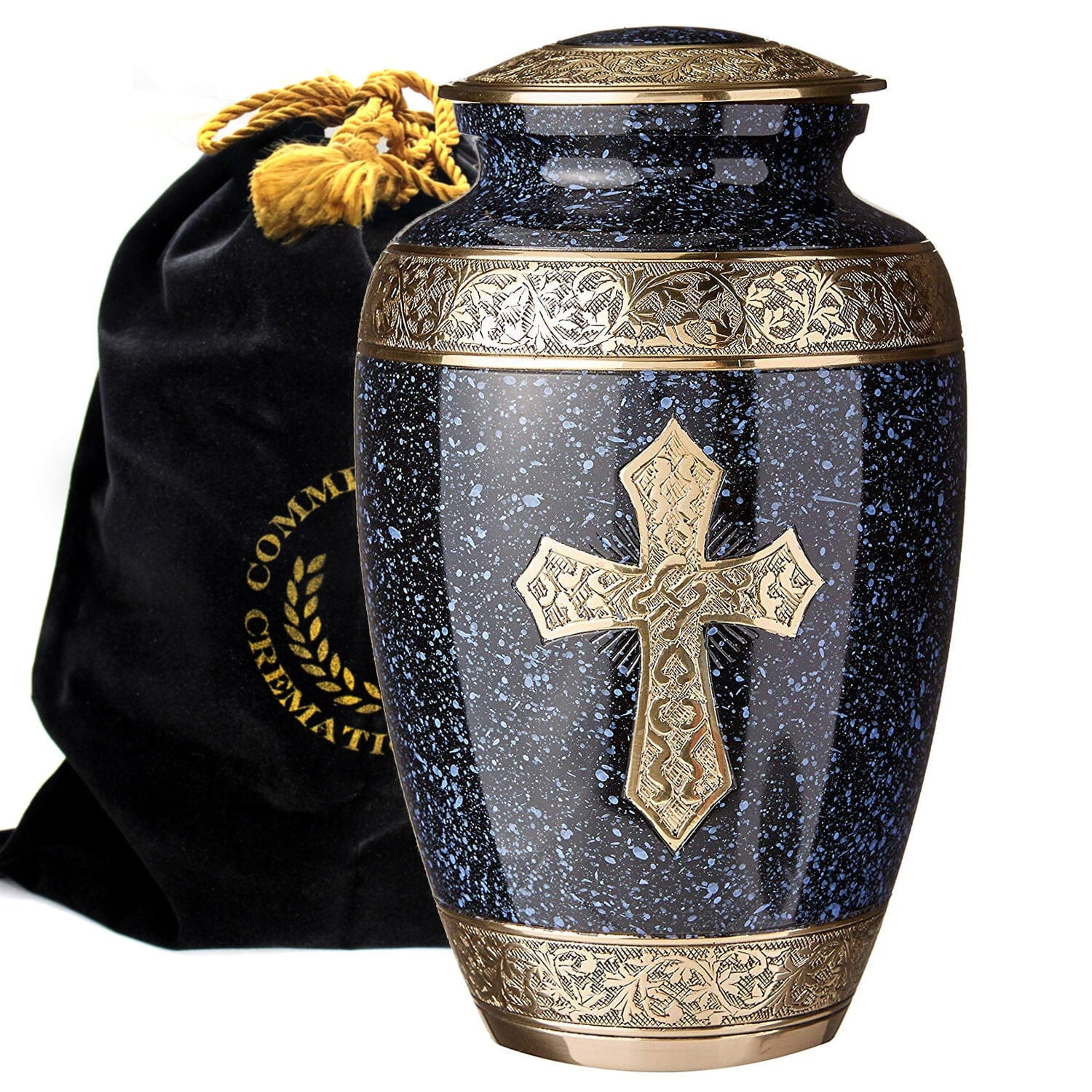 Extra Large Black Cross Urns for Cremation Ashes Large Urn XL or Small ...