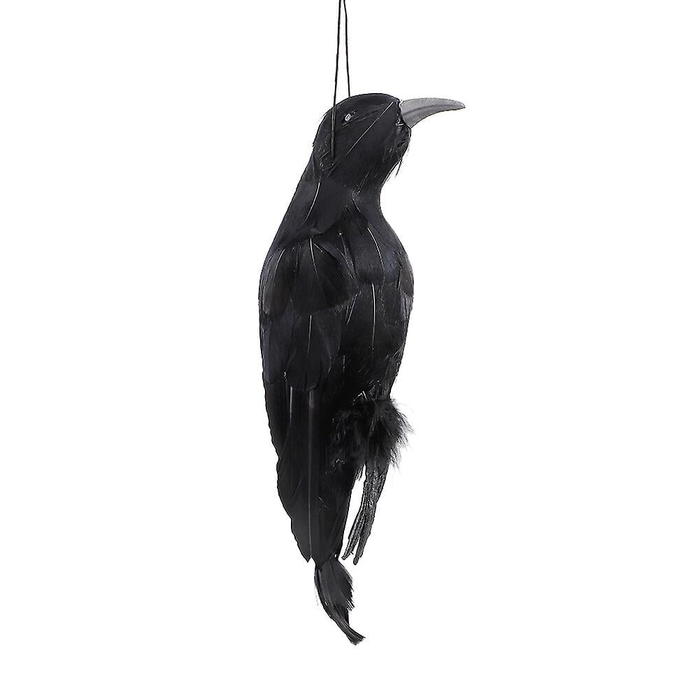 Extra Large Black Feathered Crow Realistic Hanging Dead Crow Decoy ...