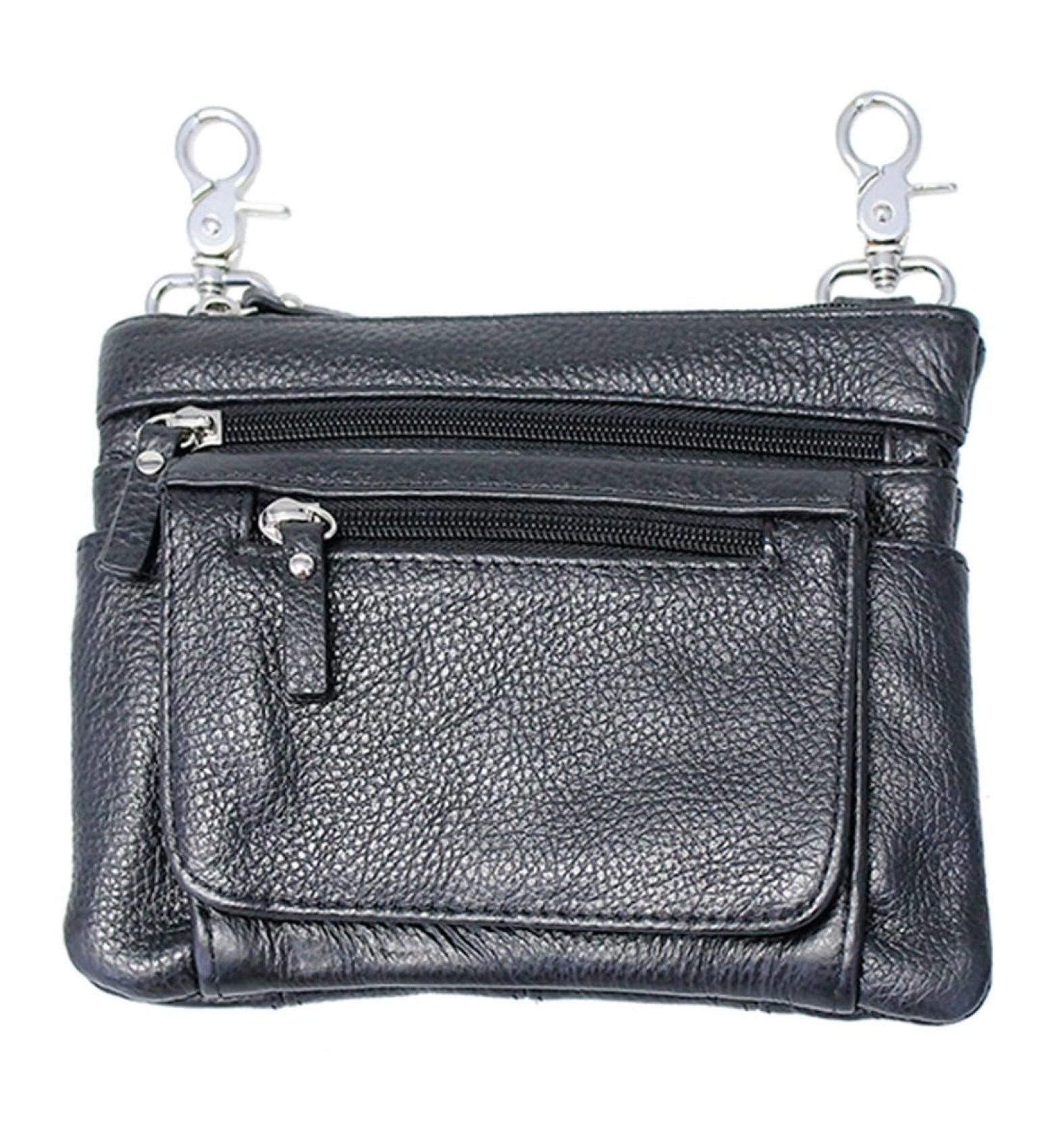 Extra Large Black Leather Double Clip Pouch Hip Clip Bag #PKK30975XK ...
