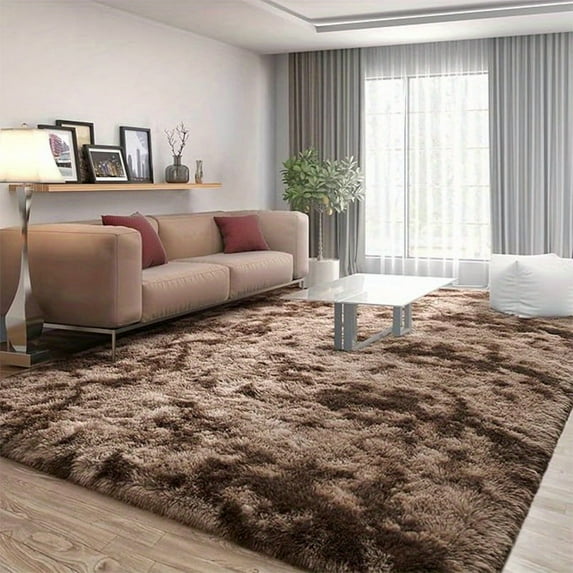 Extra Large Black Shaggy Mat - Plush Soft Fuzzy Floor Rug with Thick ...