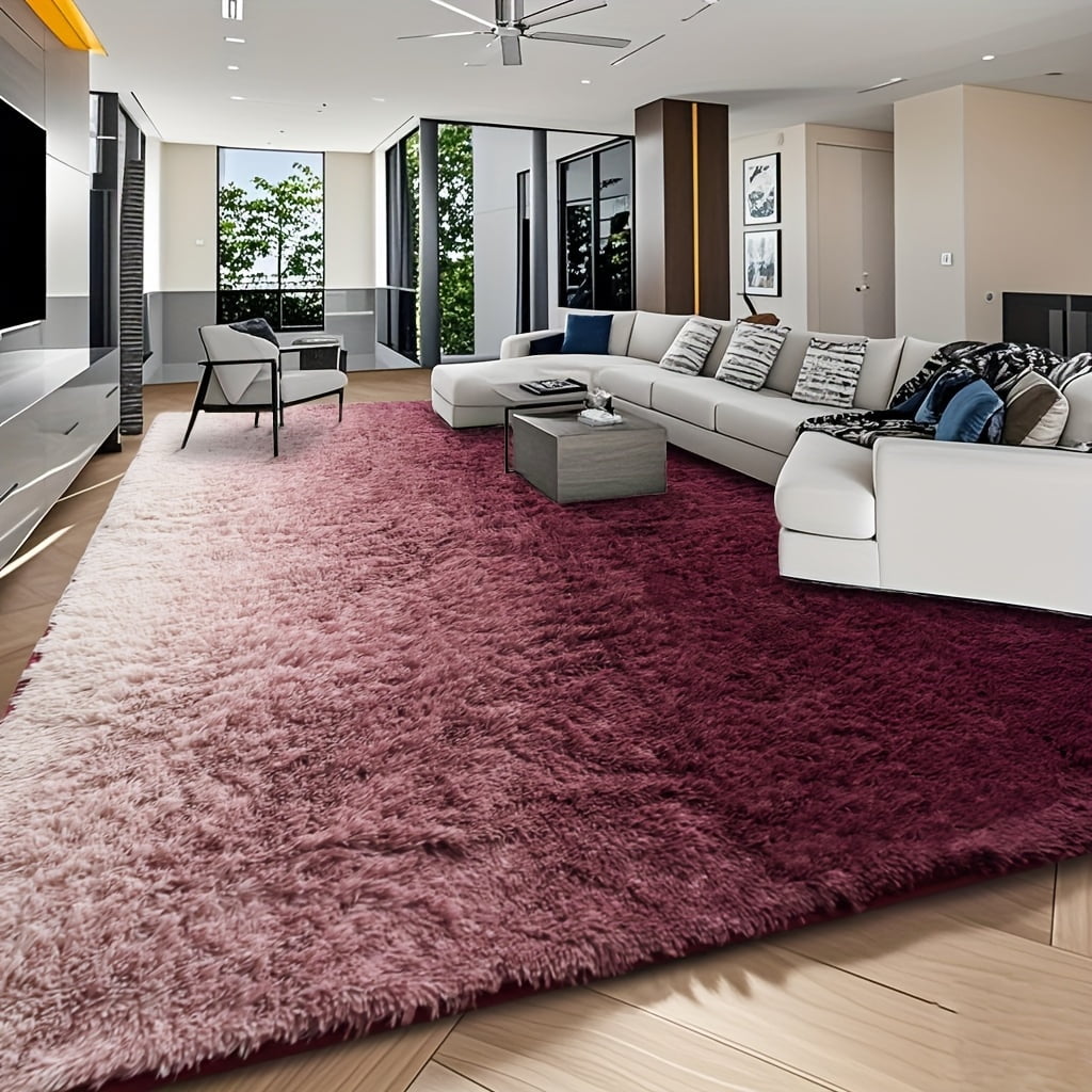 Extra Large Black Shaggy Mat - Plush Soft Fuzzy Floor Rug with Thick ...