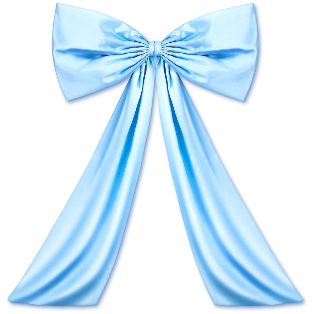 Extra Large Blue Ribbon Bow,8.2 x 5.9 Ft Satin Bowknot with Long ...