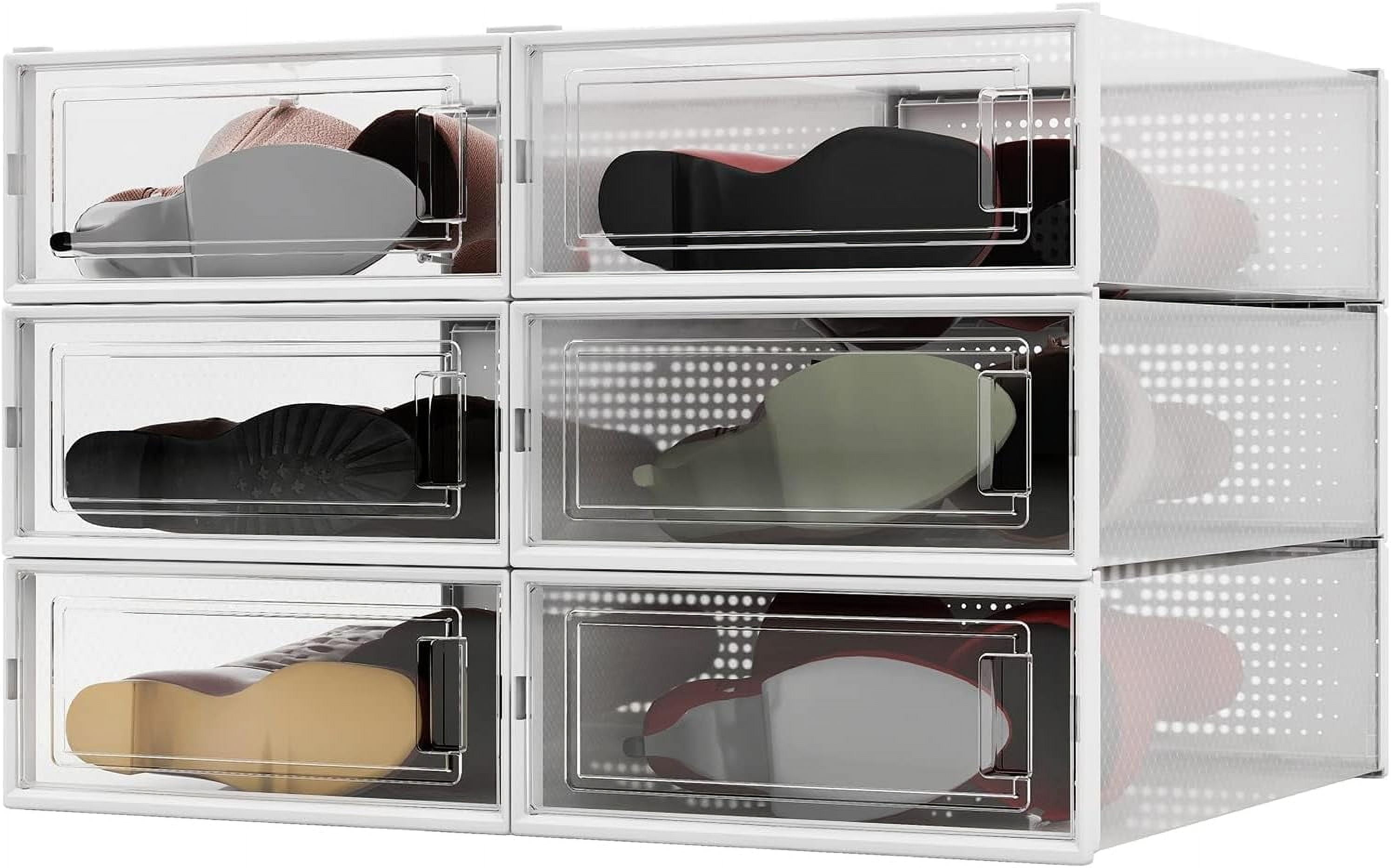 Extra Large Boot and Shoe Storage Boxes Stackable Clear Plastic Shoe ...
