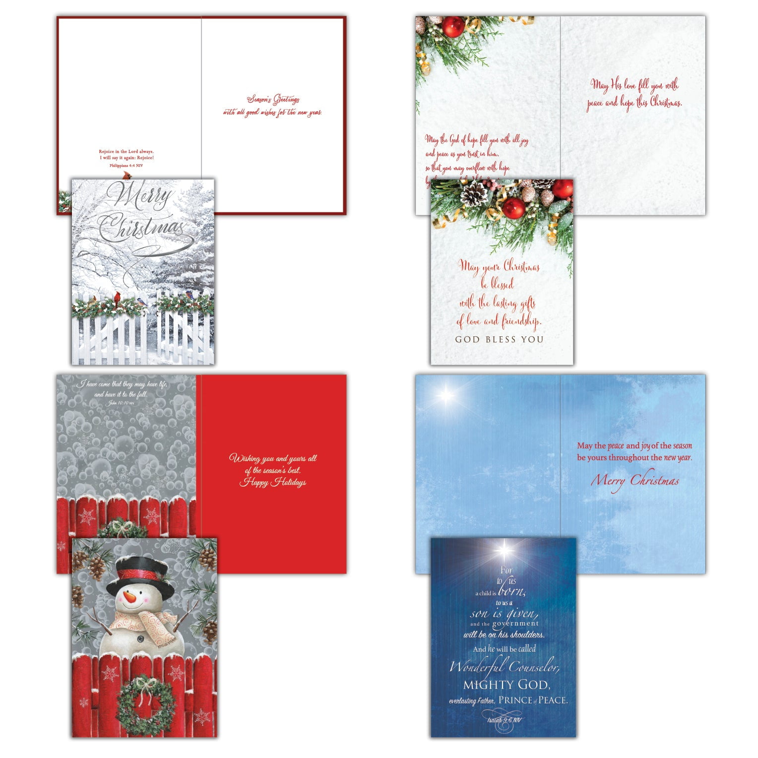 Extra Large Boxed Christmas Card Assortment - Christmas Wonders NIV- 48 ...