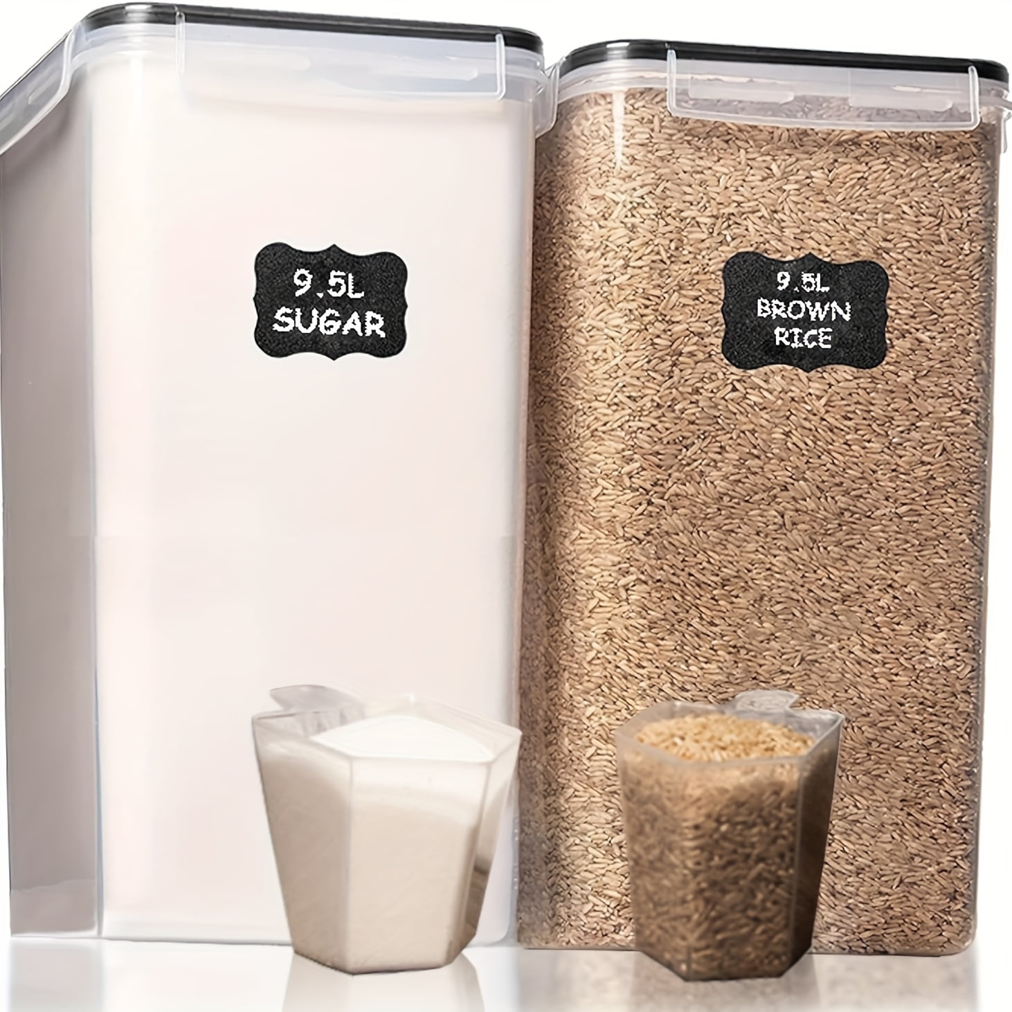 Extra Large Bulk Food Storage Containers (2 Pcs), 9.5L / 321oz Plastic ...