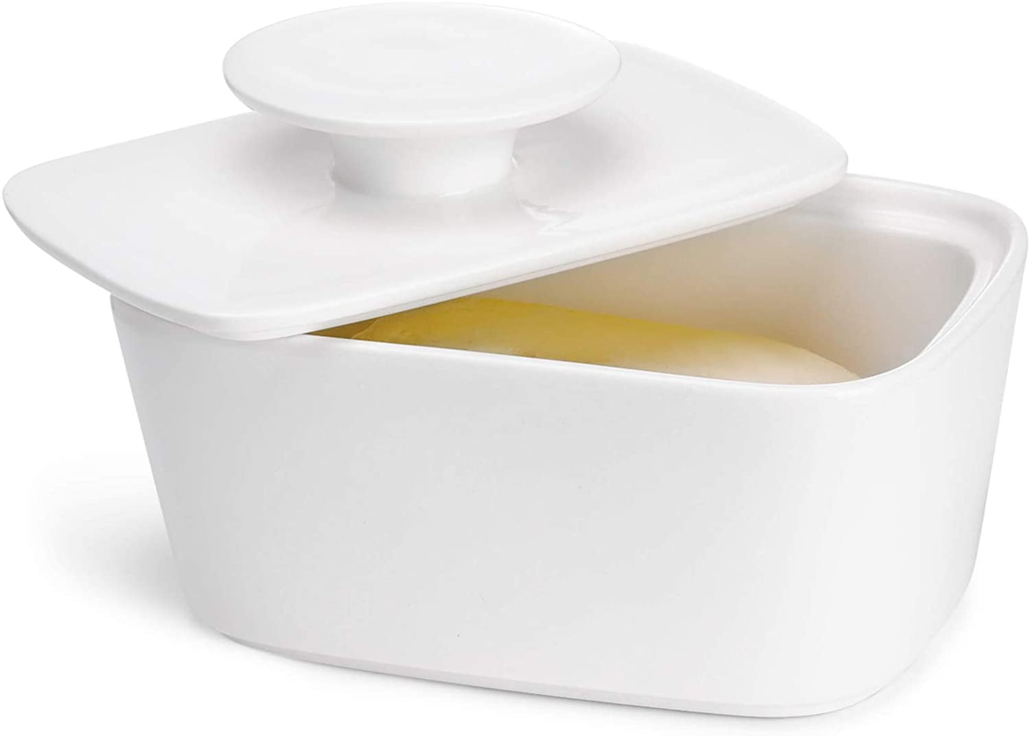 Extra Large Butter Dish with Lid, 6.2" Porcelain Butter Keeper ...