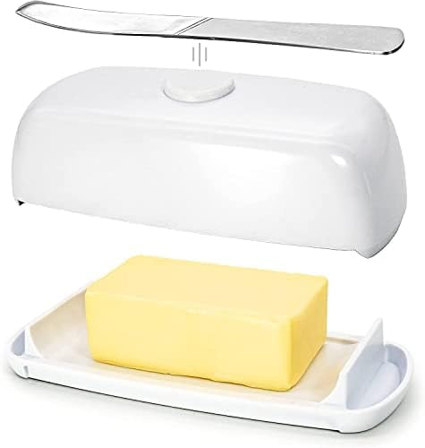 Extra Large Butter Dish with Lid and Knife, European Size Magnetic ...