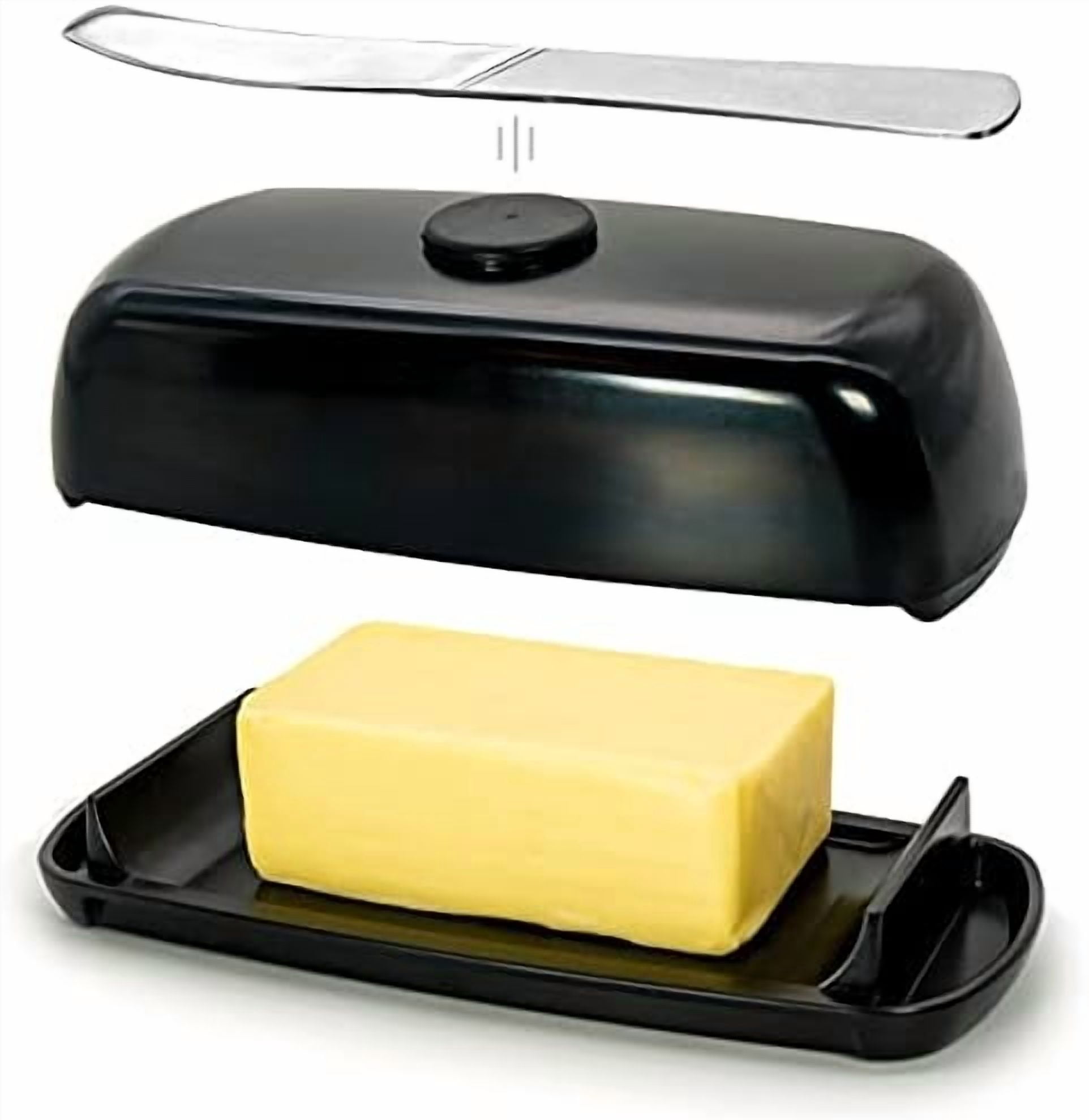 Extra Large Butter Dish with Lid and Knife, European Size Magnetic ...