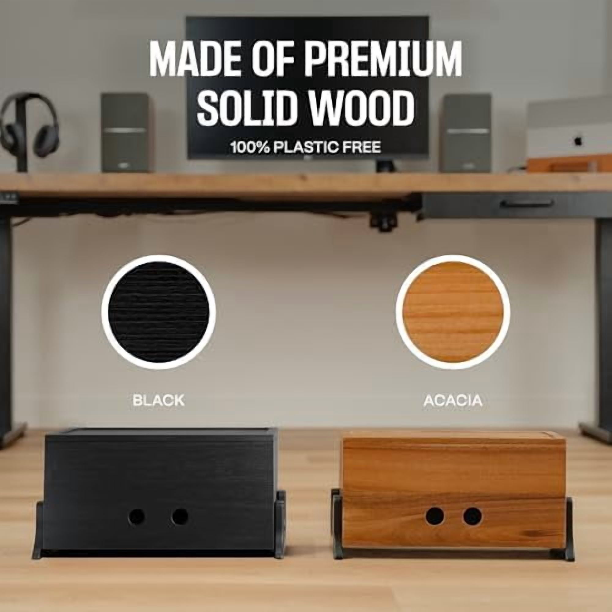 Extra Large Cable Management Box, Wood Cord Hider Box & Organizer for ...