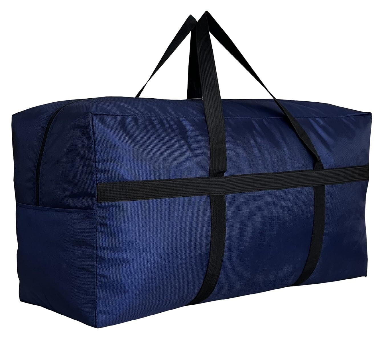 Extra Large Canvas Storage Duffle Bag with Zippers and Handles, Black ...