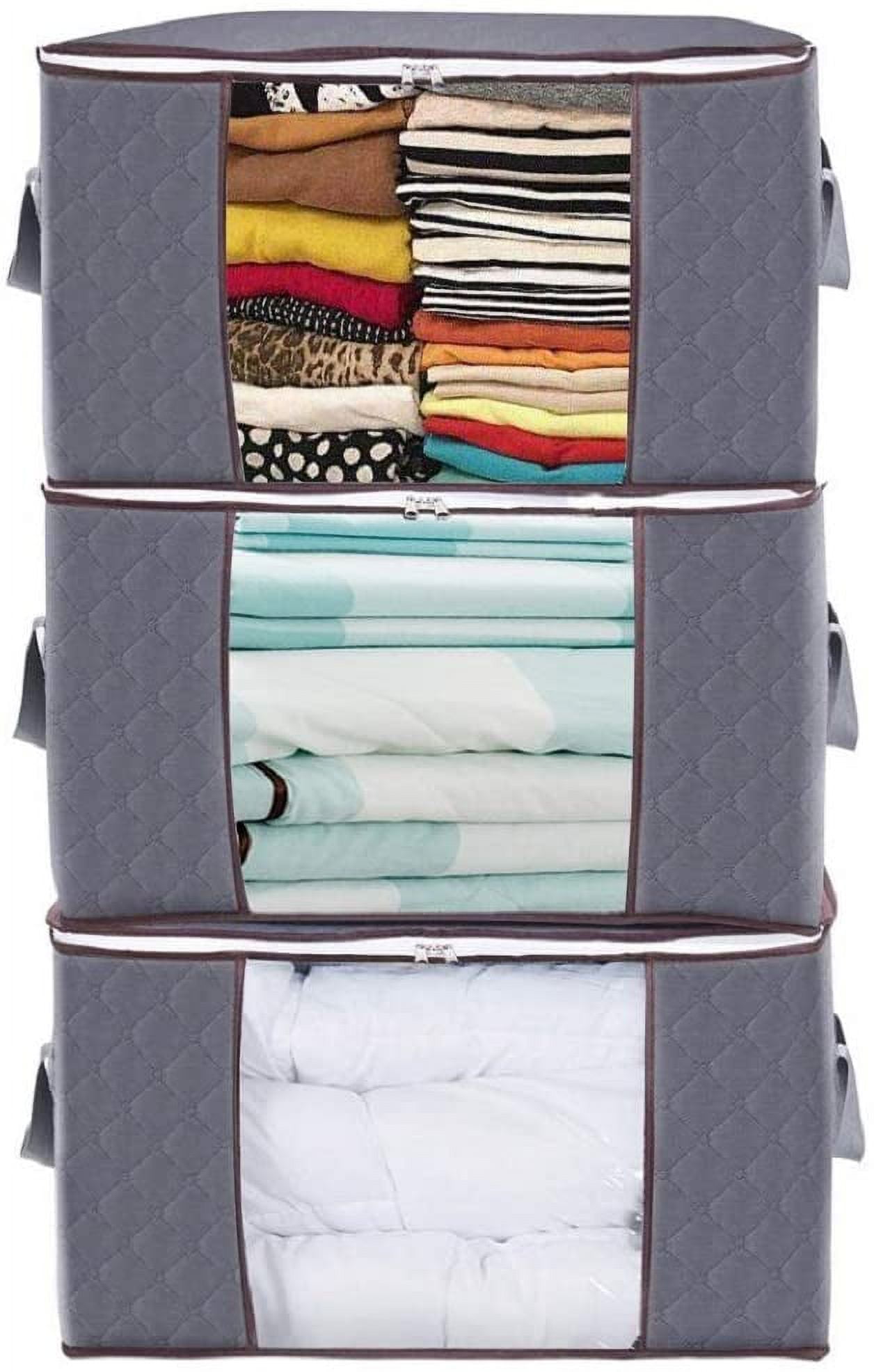 Extra Large Capacity Clothes Storage Bag, 90L Capacity Organizer with ...