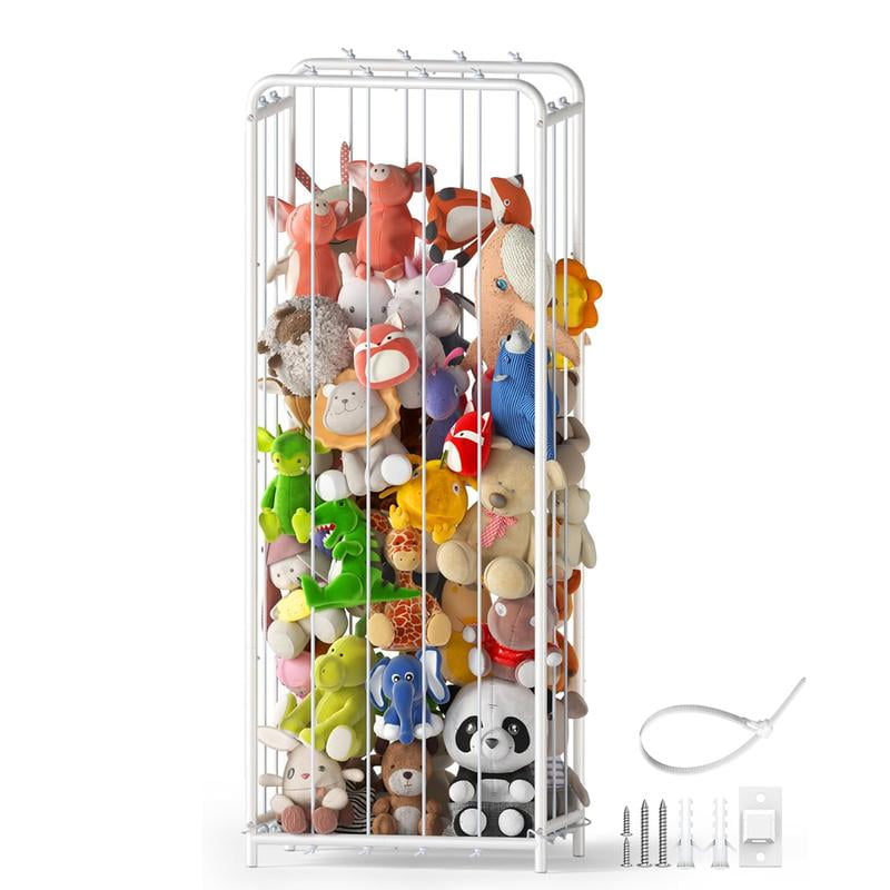 Extra Large Capacity Metal Stuffed Animal Storage Holder, Never Fall ...