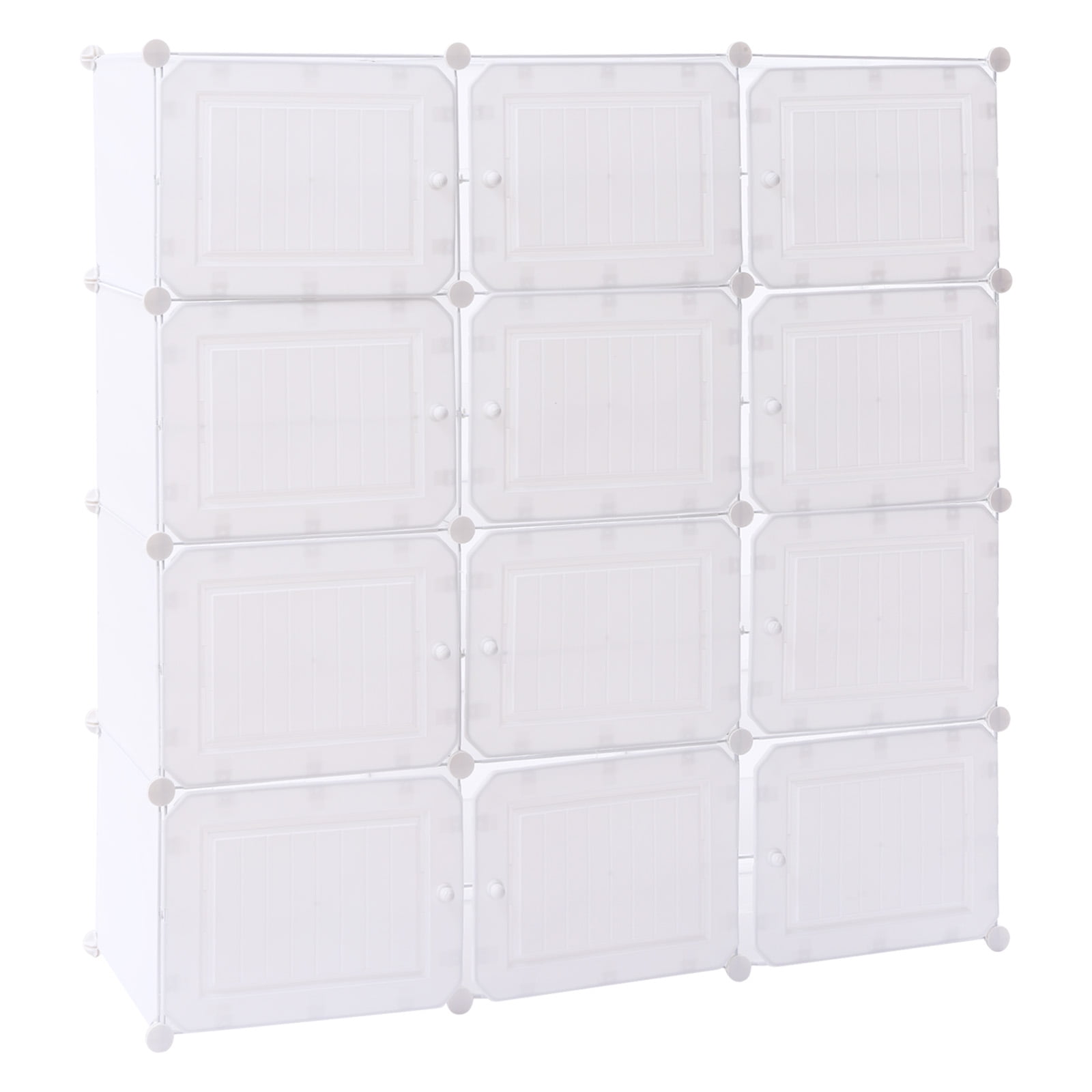 Extra Large Capacity Shoe Organizer - 12 Front Doors (3×8 Grid System ...