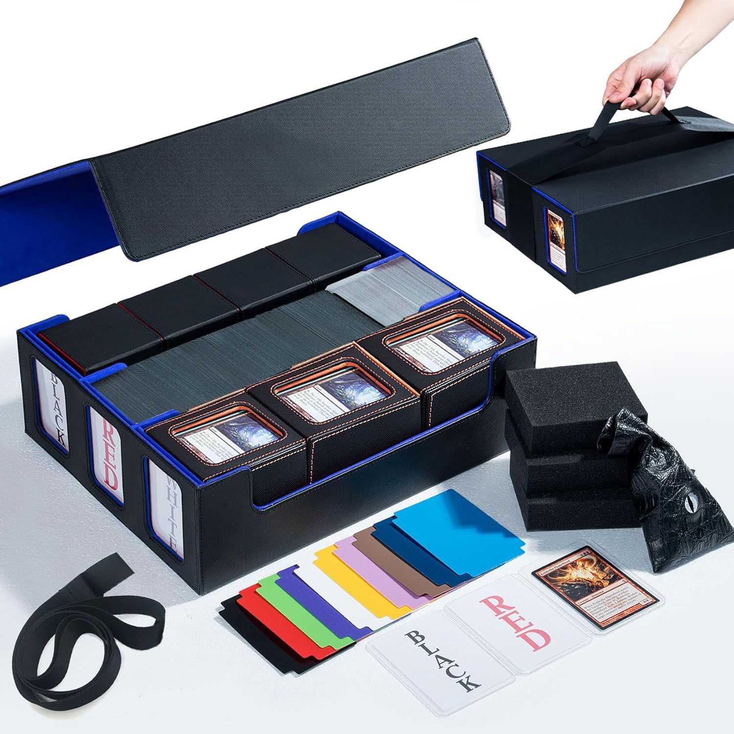 Extra Large Card Storage Box Holds 3600+ Cards Compatible with 12 Small ...