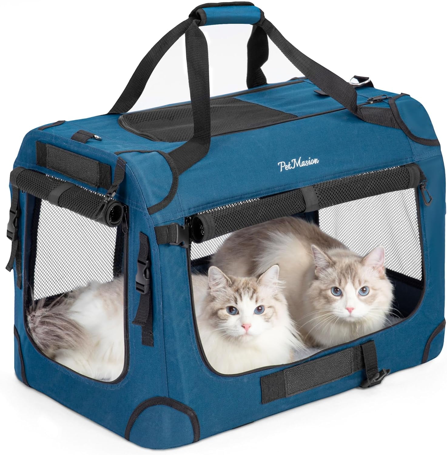 Extra Large Cat Carrier for 2 Cats, Collapsible Soft Sided Pet XL Crate ...