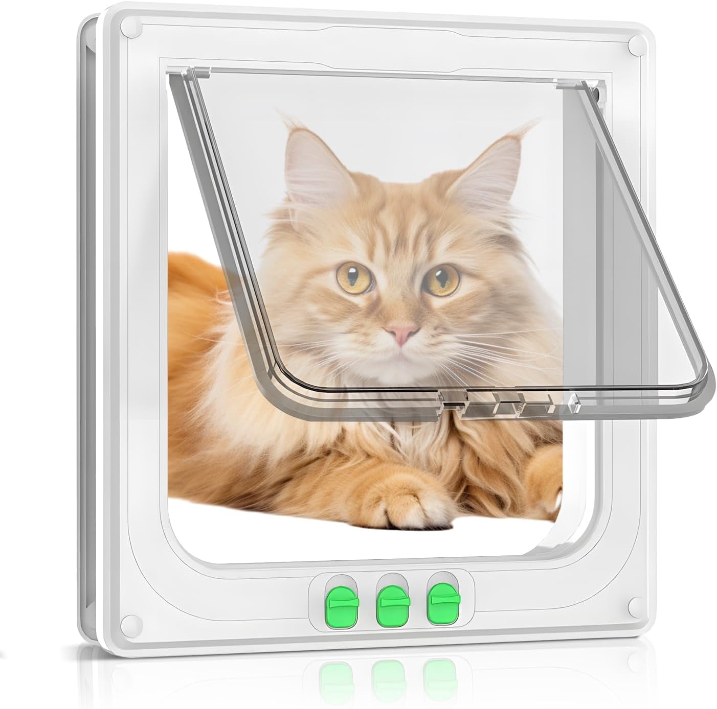 Extra Large Cat Door(Outer Size 11"x9.8"), 4 Way Locking Cat Door for ...