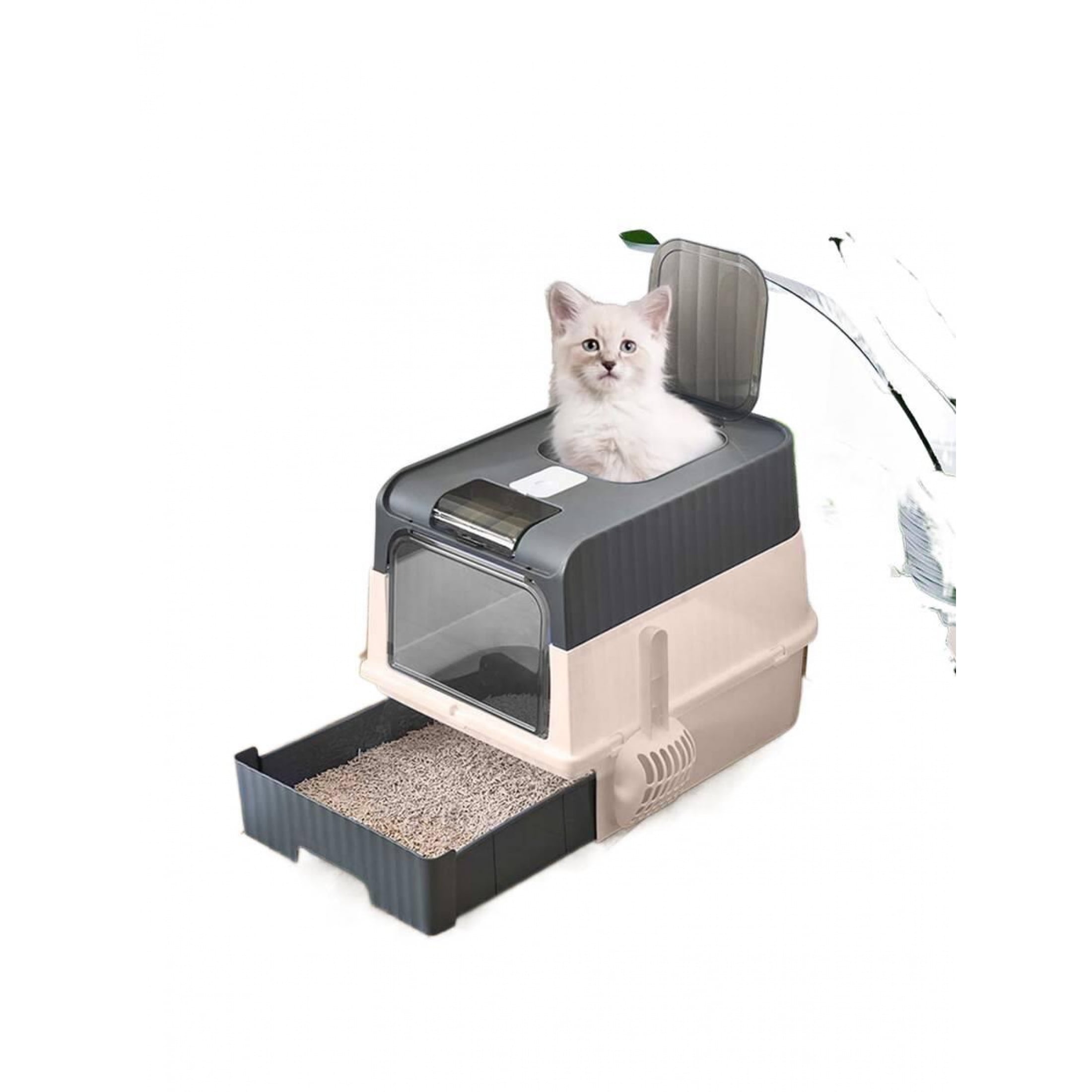 Extra Large Cat Litter Box With Drawer, Odor-Proof And Leak-Proof Cat ...