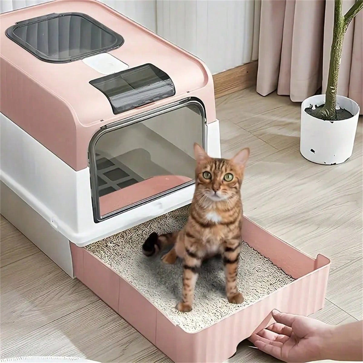 Extra Large Cat Litter Box With Drawer, Odor-Proof And Leak-Proof Cat ...
