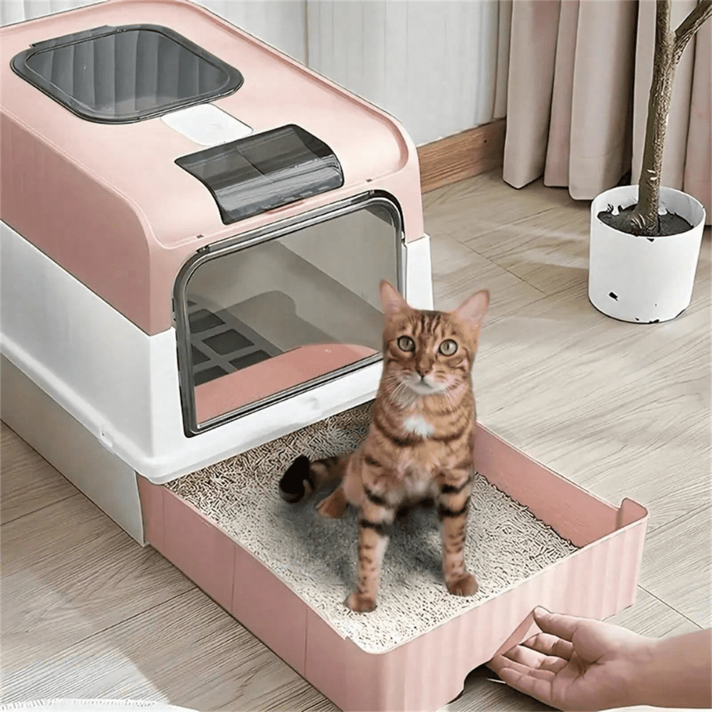 Extra Large Cat Litter Box With Drawer, Odor-Proof And Leak-Proof Cat ...